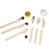 China 25Pcs Disposable Natural Bamboo Picnic Forks Knives for sale