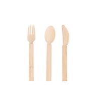 China 25Pcs Disposable Natural Bamboo Picnic Forks Knives for sale