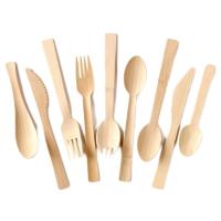 China 17cm Picnic Biodegradable Disposable Bamboo Cutlery Kits Of Fork Knife for sale