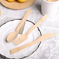 China 17cm Picnic Biodegradable Disposable Bamboo Cutlery Kits Of Fork Knife for sale