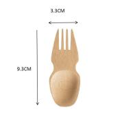 China 9cm Biodegradable Mini Disposable Bamboo Cutlery Salad Spork For Travel Camping for sale