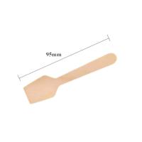 China 95mm Biodegradable Nature Disposable Cutlery Mini Dessert Ice Cream Wooden Spoon for sale
