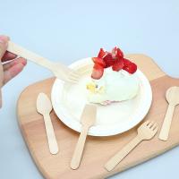 China 95mm Biodegradable Nature Disposable Cutlery Mini Dessert Ice Cream Wooden Spoon for sale