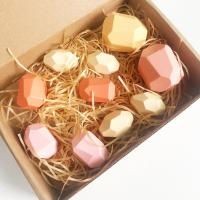 China Children Nordic 4cm Architecture Wooden Building Blocks Stone Stacking Game Toy for sale