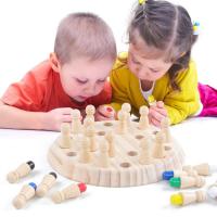 China 5.5cm Wooden Montessori Baby Toys Memory Matchstick Chess Game for sale