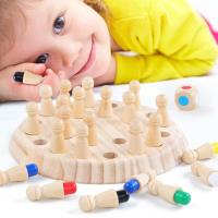 China 5.5cm Wooden Montessori Baby Toys Memory Matchstick Chess Game for sale