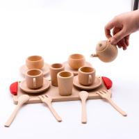 China Pot Teatime Wooden Play Pots And Pans Kids ISO9001 Tableware for sale