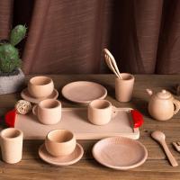 China Pot Teatime Wooden Play Pots And Pans Kids ISO9001 Tableware for sale
