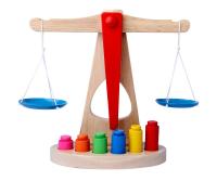 China Weighing 10CM Wooden Balance Scale Toy Montessori Balance Scale for sale