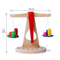 China Weighing 10CM Wooden Balance Scale Toy Montessori Balance Scale for sale