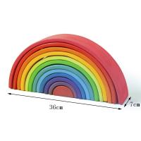 China Educational 35cm 7cm Wooden Blocks Toys Rainbow Stacking Blocks for sale