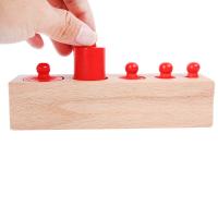 China 3cm Sensory Cylinder Socket Montessori Knobbed Cylinder Blocks Preschool for sale