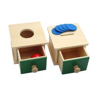 China 12cm Sensory Wooden Montessori Baby Toys Montessori Drawer Box Colored Beechwood for sale