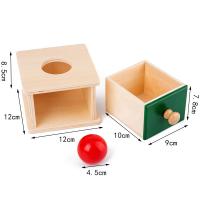 China 12cm Sensory Wooden Montessori Baby Toys Montessori Drawer Box Colored Beechwood for sale