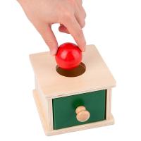 China 12cm Sensory Wooden Montessori Baby Toys Montessori Drawer Box Colored Beechwood for sale