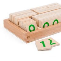 China 3.5cm Wooden Numbers Puzzle Counting Card Math Teaching Aids For Toddlers for sale