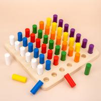 China ISO9001 Educational Wooden Montessori Baby Toys Wooden Memory Matchstick Chess for sale