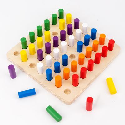 China ISO9001 Educational Wooden Montessori Baby Toys Wooden Memory Matchstick Chess for sale