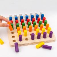 China ISO9001 Educational Wooden Montessori Baby Toys Wooden Memory Matchstick Chess for sale