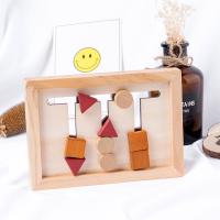 China 2cm Wooden Montessori Baby Toys Maths Geometric Preschool Learning Game for sale