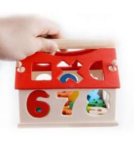 China Sorting Math 12.5cm Geometric Wooden Blocks Stacking Educational for sale