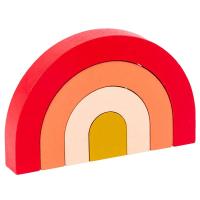 China 3D Jenga Building Wooden Rainbow Stacker Wooden Stacking Rainbow Pastel for sale