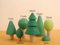 China Rainbow 7cm Forest Trees Wooden Tree Blocks Non Toxic Wooden Blocks for sale