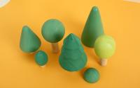 China Rainbow 7cm Forest Trees Wooden Tree Blocks Non Toxic Wooden Blocks for sale