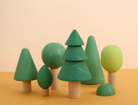 China Rainbow 7cm Forest Trees Wooden Tree Blocks Non Toxic Wooden Blocks for sale