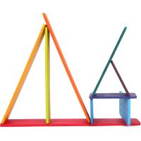 China 11 Lot Burlywood Wooden Rainbow Stacker Toy Macaron Beech for sale
