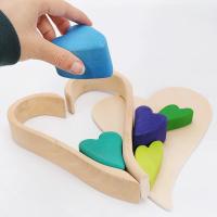 China Nordic Jenga Wooden Rainbow Stacking  Natural Wooden Building Blocks for sale