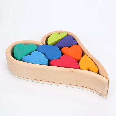 China Nordic Jenga Wooden Rainbow Stacking  Natural Wooden Building Blocks for sale