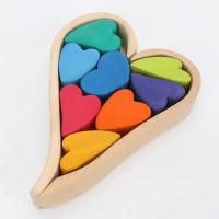 China Nordic Jenga Wooden Rainbow Stacking  Natural Wooden Building Blocks for sale