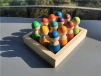 China Sort Pegdoll Wooden Rainbow Stacker Wooden Memory Stick Game for sale