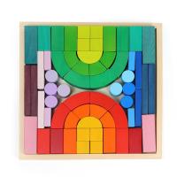 China Creative Solid 4.5cm Large Rainbow Stacking Puzzle Animal for sale
