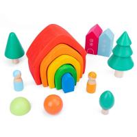 China Coral Earth Wooden Blocks Toys Wood Rock Set Balancing Blocks Natural Wood Toy for sale