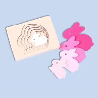 China Jigsaw Animal Wooden Building Blocks For Kids Puzzle Block Toy ISO9001 for sale