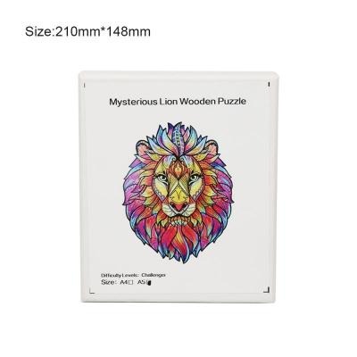China 53g Lion Baby Building Blocks Wooden Stacking Jigsaw Animal Interactive Games for sale
