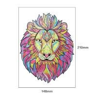 China 53g Lion Baby Building Blocks Wooden Stacking Jigsaw Animal Interactive Games for sale