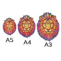 China 53g Lion Baby Building Blocks Wooden Stacking Jigsaw Animal Interactive Games for sale