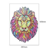 China 53g Lion Baby Building Blocks Wooden Stacking Jigsaw Animal Interactive Games for sale