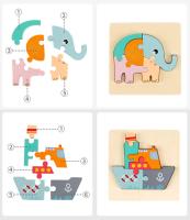 China Baby 0.9cm Balance Forest Wooden Block Puzzle Toys Wooden Animal Jigsaw Puzzles for sale