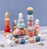 China Stones Balance Number Wooden Blocks Set For Toddlers 36pcs for sale
