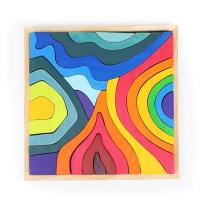 China Castle Cognitive 4.5cm Wooden Blocks Toys Rainbow Building Blocks for sale