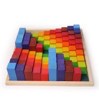 China Castle Cognitive 4.5cm Wooden Blocks Toys Rainbow Building Blocks for sale