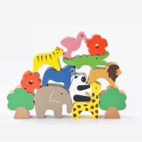 China 16CM Cute Educational Wooden Blocks Toys Wooden Building Blocks Set for sale