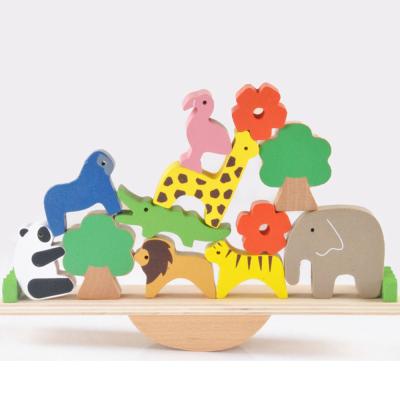 China 16CM Cute Educational Wooden Blocks Toys Wooden Building Blocks Set for sale