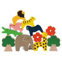 China 16CM Cute Educational Wooden Blocks Toys Wooden Building Blocks Set for sale