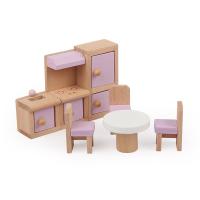 China Classical 10.5cm Natural Mini Wooden Doll House Toys Furniture for sale