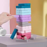 China Balance 48pcs Colored Wooden Domino Blocks Stacked Rainbow Educational Toys for sale